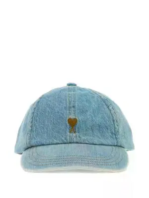 AMI Paris Denim Cotton Cap - Blue