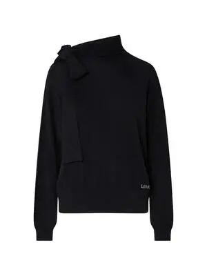 Liu Jo Logo-embellished Scarf-detail Sweatshirt - Black