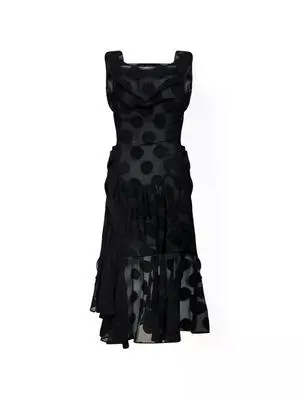 VIVIENNE WESTWOOD Ginnie Polka-dot Ruffled Asymmetric Dress