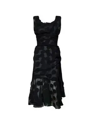 VIVIENNE WESTWOOD Ginnie Polka-dot Ruffled Asymmetric Dress