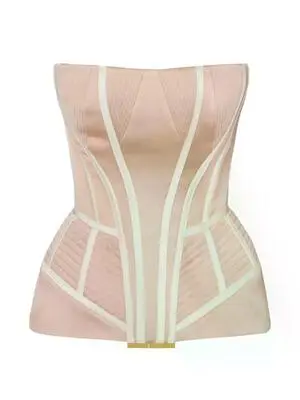 Elisabetta Franchi Duchess Satin Bustier-style Top