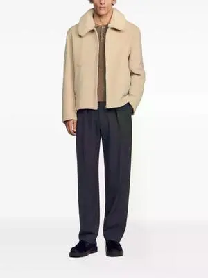 Sandro Shearling-collar Zip-up Jacket