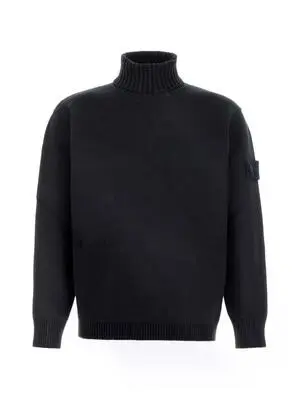 Stone Island Logo-patch Roll-neck Sweater - Blue