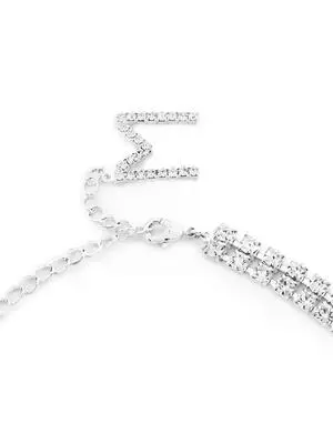 Magda Butrym Floral Appliqué Crystal Choker - Silver