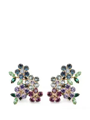 JENNIFER BEHR Isobel Floral Crystal-embellished Earrings - Gold