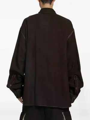 UMA WANG Tavis Contrast-stitch Oversized Shirt
