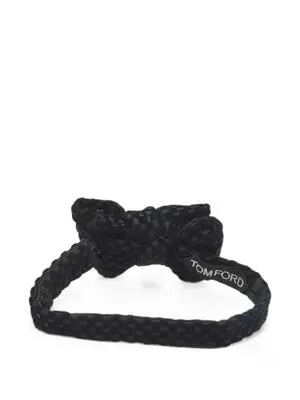 TOM FORD Checkered Velvet Bow Tie