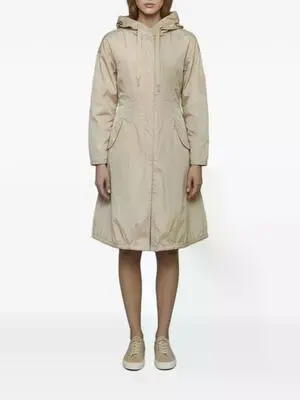 Prada Smocked Zip-up Raincoat