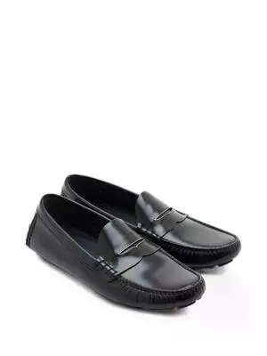 LOUIS VUITTON Logo-embossed Leather Loafers