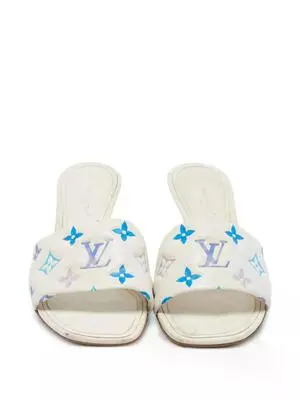 LOUIS VUITTON Revival Monogram Leather Heeled Sandals