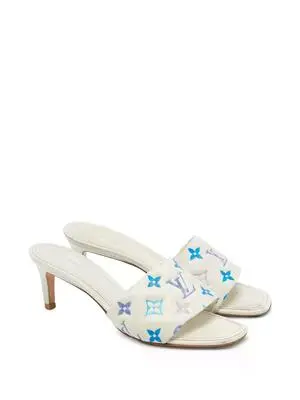 LOUIS VUITTON Revival Monogram Leather Heeled Sandals