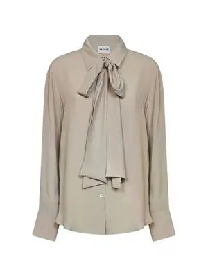 P.a.r.o.s.h Pussy-bow Long-sleeve Shirt - Neutrals