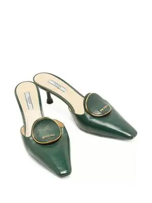 Prada Pointed-toe Leather Mules