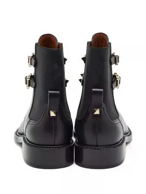 Valentino Garavani Rockstud Buckled Ankle Boots