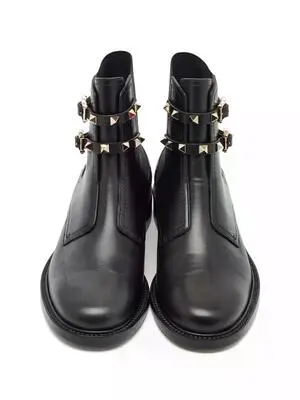 Valentino Garavani Rockstud Buckled Ankle Boots