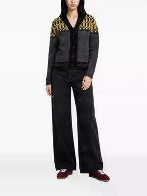Marni Geometric-pattern Shawl-collar Cardigan