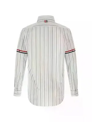 Thom Browne Poplin Hairline Stripe Shirt With Armbands