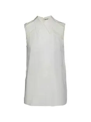 Miu Miu Lace-trim Sleeveless Top - White