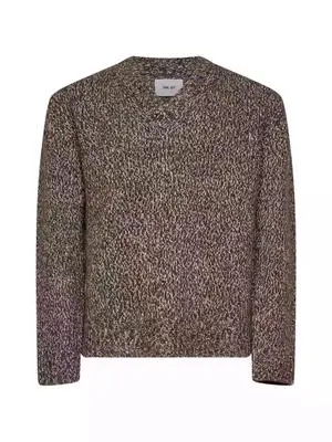 Nn07 Flint Marl-knit V-neck Sweater