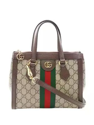 Gucci 2016-2026 Small Gg Supreme Web Ophidia Satchel - Neutrals