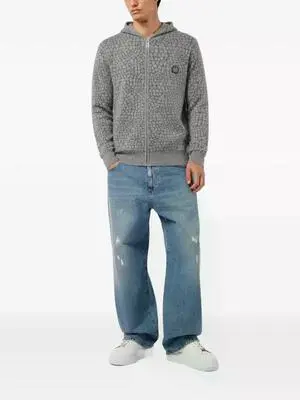 Philipp Plein Wool Cashmere Zip Hoodie