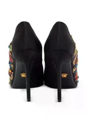 Versace Embroidered Pointed-toe Stiletto Pumps