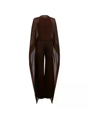 Silvia Tcherassi Ligia Cape-detail Jumpsuit - Brown