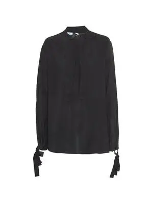 Prada Gathered Neck-tie Blouse
