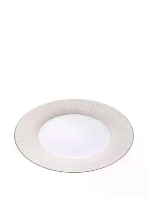 Christofle Leaf-motif Porcelain Plate - White