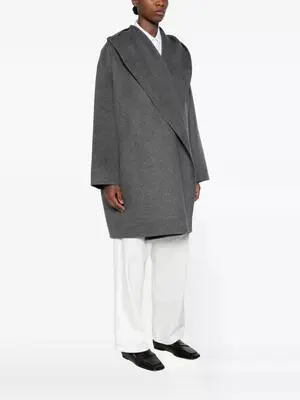 TOTEME Oversized Hooded Shawl Lapel Coat