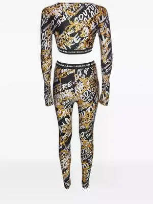Versace Barocco-print Leggings Set - Black