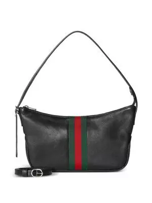 Gucci Web-stripe Calf Leather Messenger Bag - Black