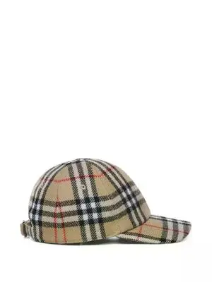 Burberry Check Wool Baseball Cap