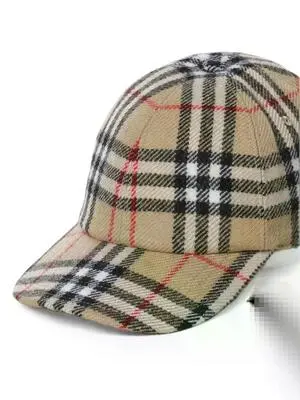 Burberry Check Wool Baseball Cap
