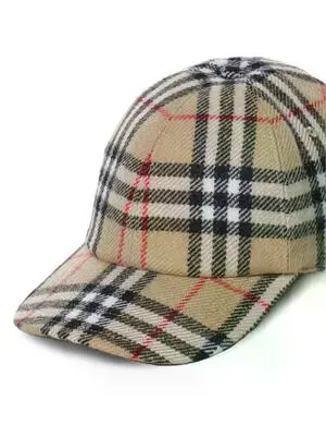Burberry Check Wool Baseball Cap