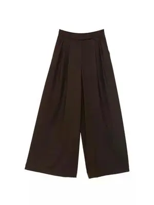 CO.GO Pleated Wide-leg Palazzo Pants - Brown