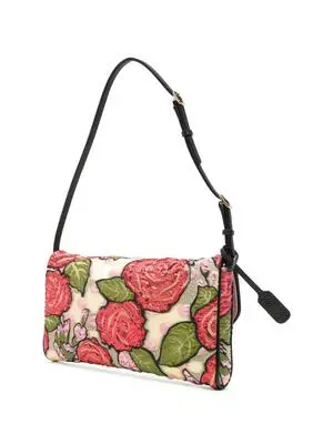 Valentino Garavani Vlogo Floral-beaded Shoulder Bag