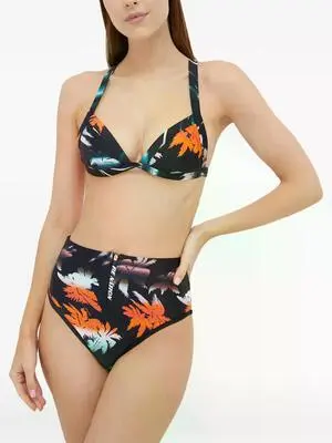 P.E Nation Tropical Print Bikini Top And High-waisted Bottoms