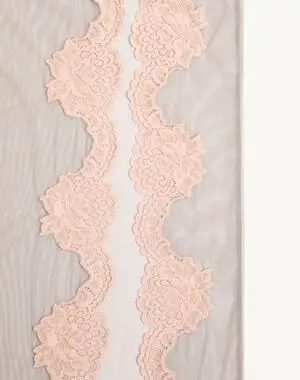 Valentino Garavani Long Skirt In Sheer Tulle - Grey/peach