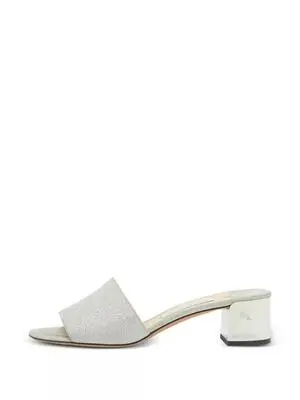 JIMMY CHOO Joni Glitter Block Heel Sandals