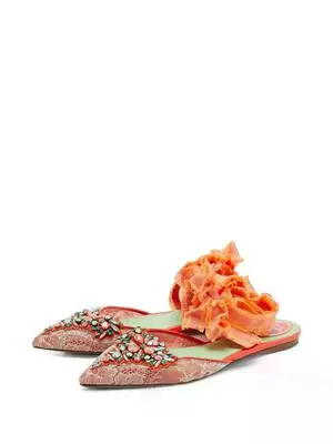 Rene Caovilla Lace Crystal-embellished Sandals