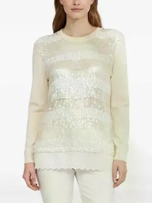 LOUIS VUITTON Sequin-embellished Sweater - Neutrals
