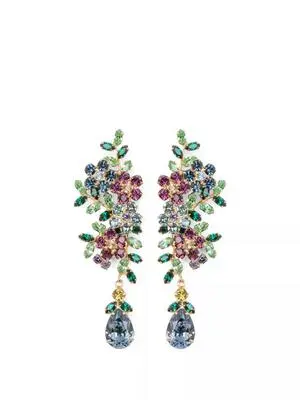 JENNIFER BEHR Yasmin Crystal-embellished Floral Drop Earrings