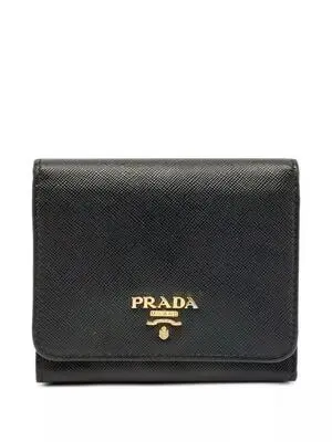 Prada Leather Trifold Wallet - Black