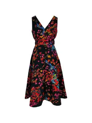 Saloni Floral-print V-neck Dress