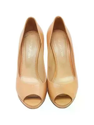 SERGIO ROSSI Peep-toe Leather Pumps