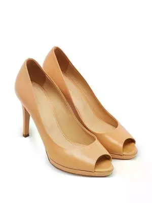 SERGIO ROSSI Peep-toe Leather Pumps