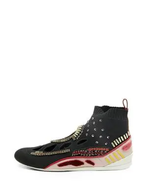 Valentino Garavani Crystal Embellished High-top Sneakers