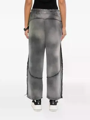 THOM KROM Faded-effect Raw-cut Track Pants