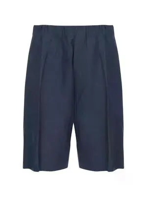 LANEUS Pleated Elasticated Shorts - Blue